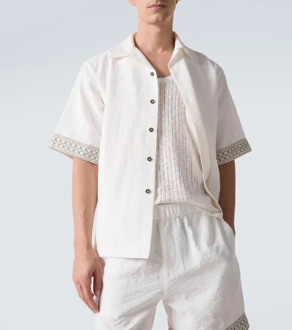 Commas Pointelle Cotton And Linen Tank Top - White
