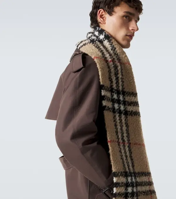 Burberry Check Wool-blend Bouclé Scarf