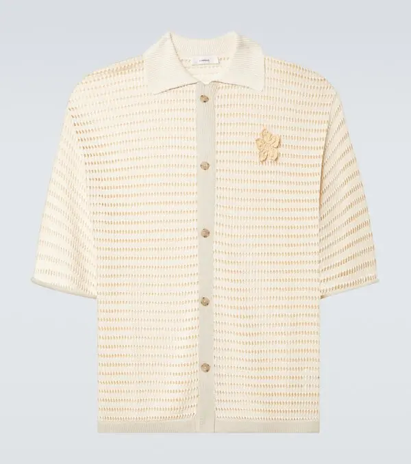 Commas Name Crochet Floral-appliqué Open-knit Shirt