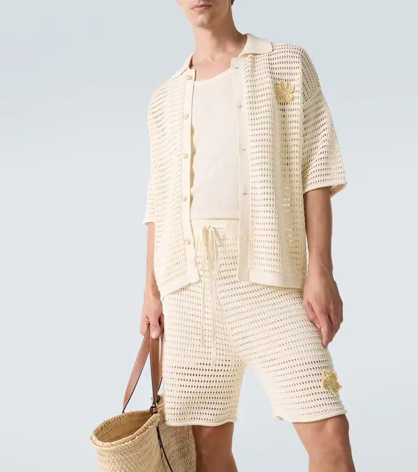 Commas Name Crochet Floral-appliqué Open-knit Shirt