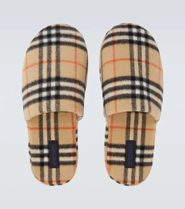Burberry Check Slippers - Beige