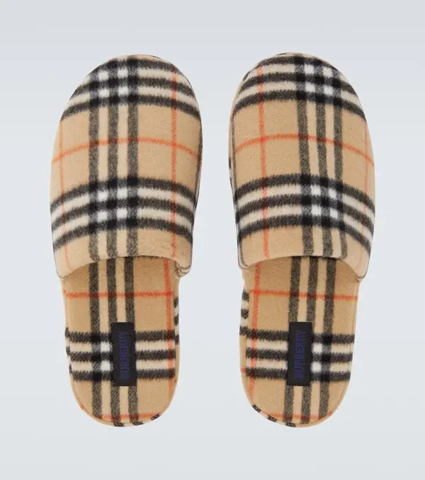 Burberry Check Slippers - Beige