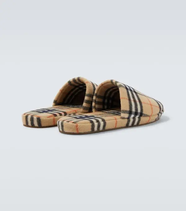 Burberry Check Slippers - Beige