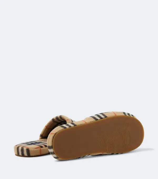 Burberry Check Slippers - Beige
