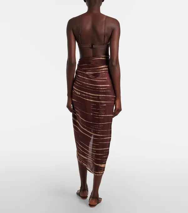 Anna Kosturova Tie-dye Silk Beach Cover-up - Brown