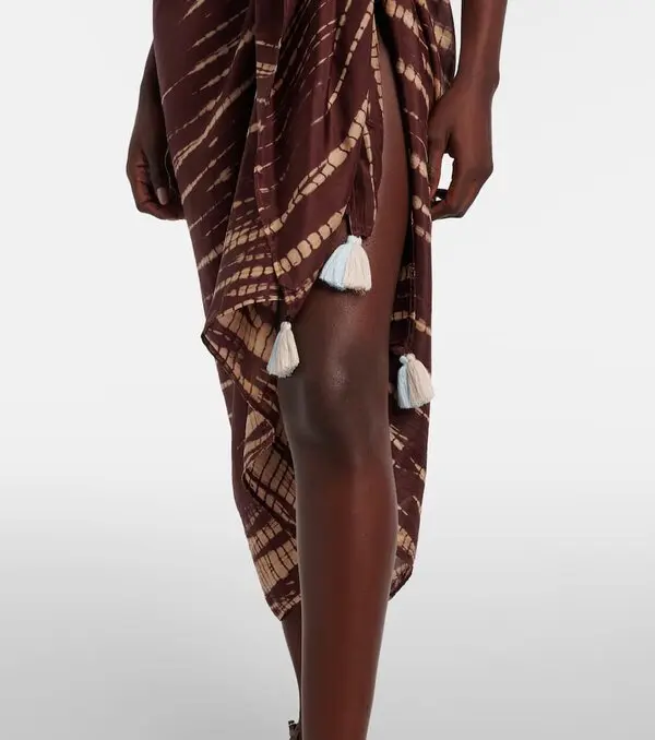 Anna Kosturova Tie-dye Silk Beach Cover-up - Brown
