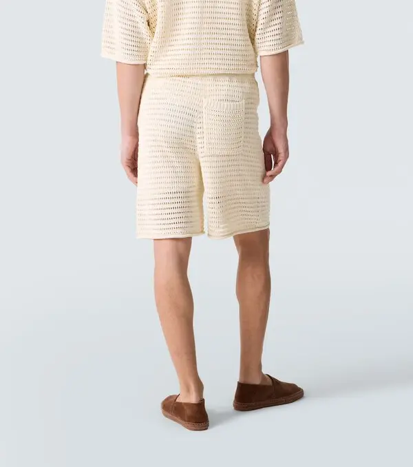 Commas Crochet Floral-appliqué Open-knit Bermuda Shorts - White