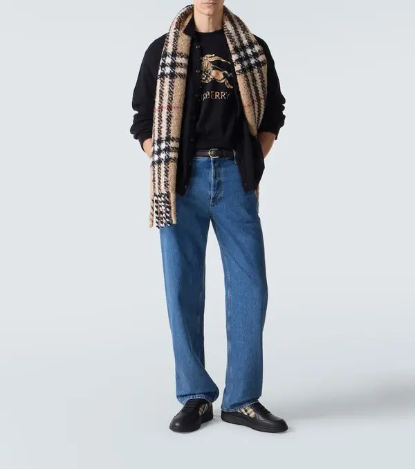 Burberry Terrace Check Leather Sneakers