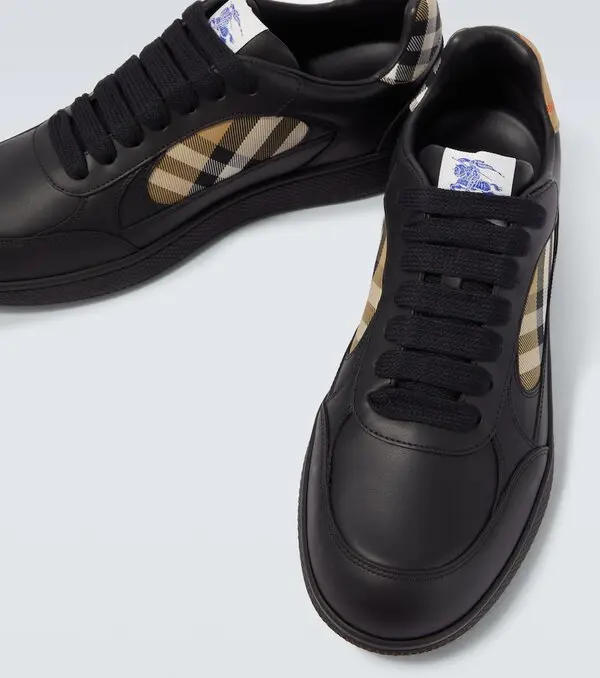Burberry Terrace Check Leather Sneakers