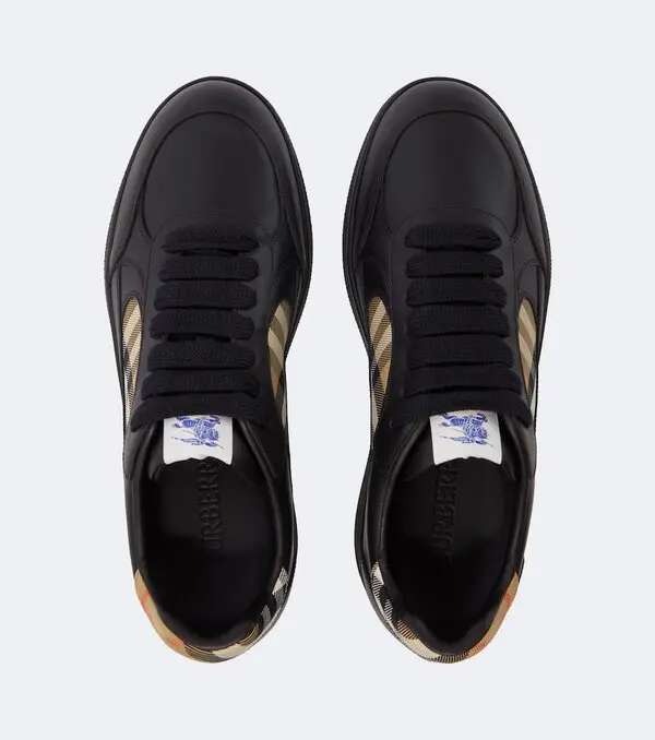 Burberry Terrace Check Leather Sneakers