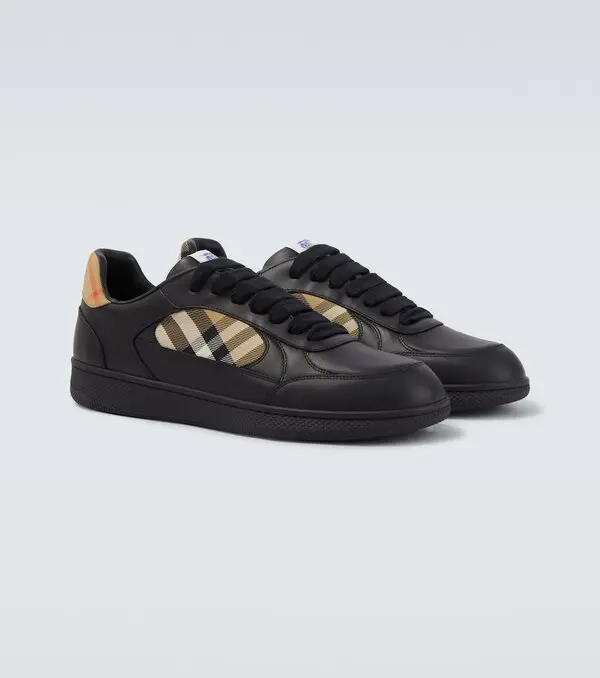 Burberry Terrace Check Leather Sneakers