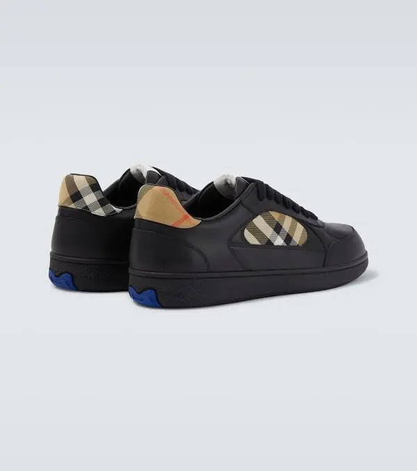 Burberry Terrace Check Leather Sneakers