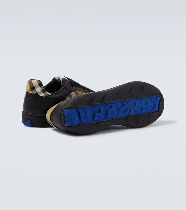 Burberry Terrace Check Leather Sneakers