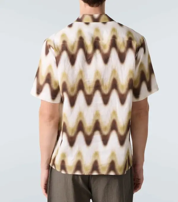 Commas Printed Linen Bowling Shirt