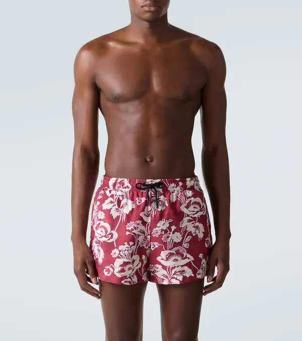 Commas Printed Swim Trunks - Red