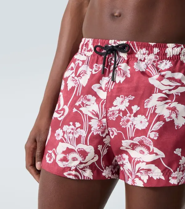 Commas Printed Swim Trunks - Red