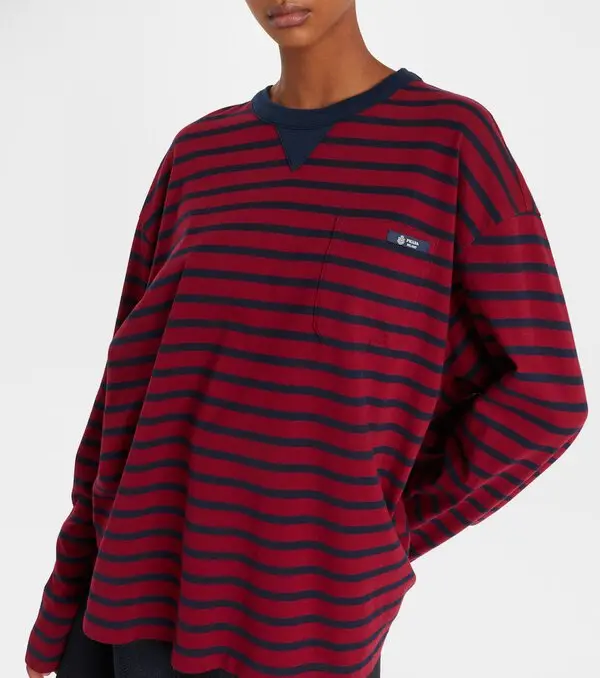 Prada Striped Cotton Jersey Top