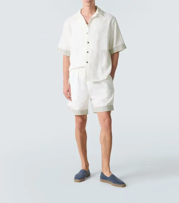 Commas Crochet-trimmed Bowling Shirt