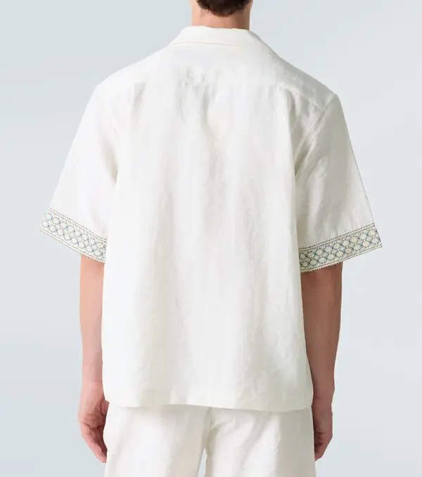 Commas Crochet-trimmed Bowling Shirt
