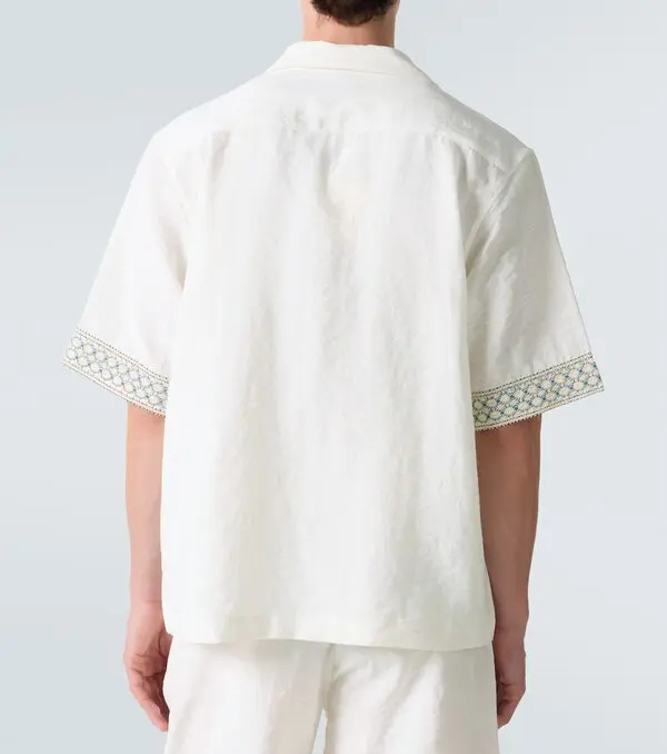 Commas Crochet-trimmed Bowling Shirt - White
