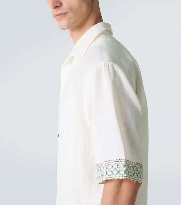 Commas Crochet-trimmed Bowling Shirt - White
