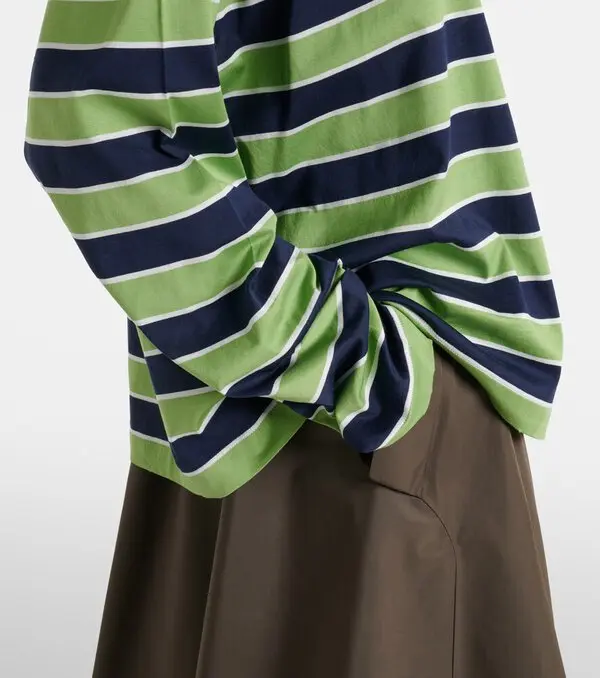 Prada Striped Cotton Jersey T-shirt - Green