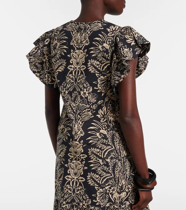 Ulla Johnson Severine Printed Cotton Poplin Top - Black