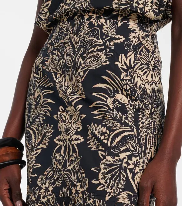 Ulla Johnson Clarisse Printed Cotton Poplin Midi Skirt