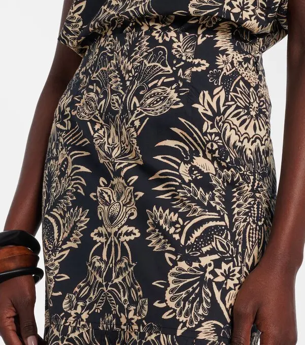 Ulla Johnson Clarisse Printed Cotton Poplin Midi Skirt