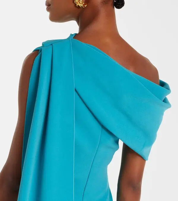 ROKSANDA Maite Caped Crêpe Midi Dress - Blue
