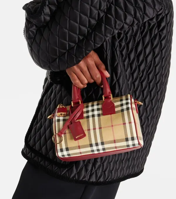 Burberry Small Leather-trimmed Canvas Tote Bag - Beige