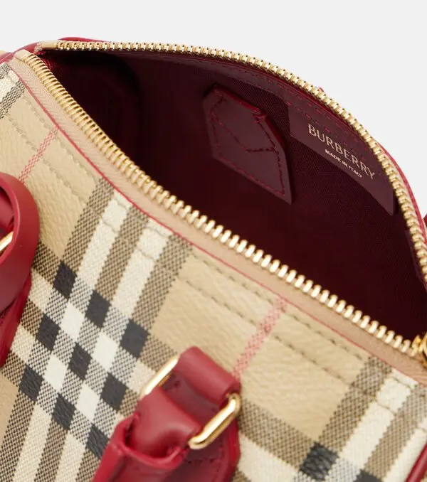 Burberry Small Leather-trimmed Canvas Tote Bag - Beige