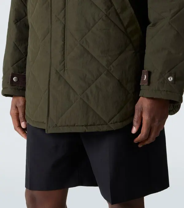 Comme Des Garçons Corduroy-trimmed Quilted Hooded Jacket