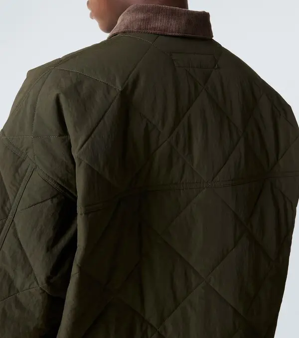 Comme Des Garçons Corduroy-trimmed Quilted Hooded Jacket