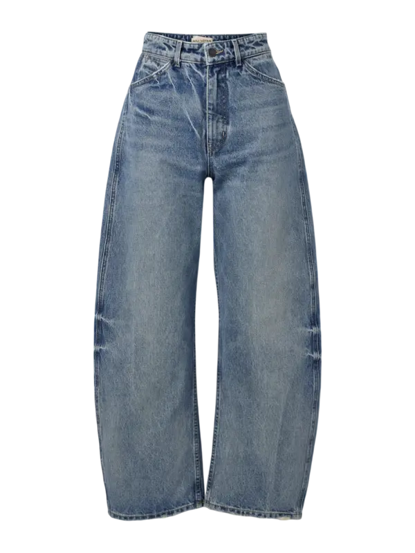 NILI LOTAN Otis Mid-rise Barrel-leg Jeans - Blue