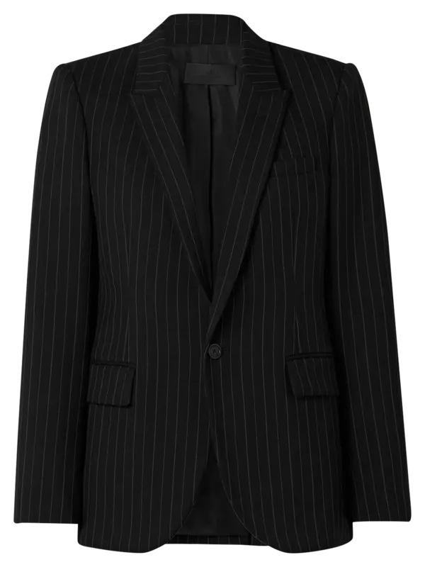 NILI LOTAN Anabel Pinstriped Wool-blend Twill Blazer - Black