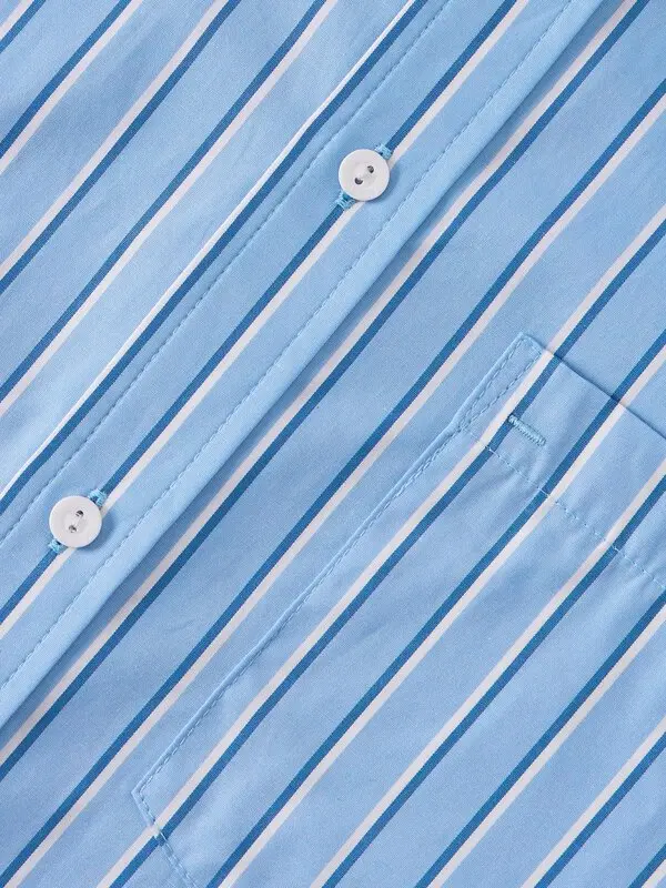 Matteau Striped Organic Cotton-poplin Shirt - Blue