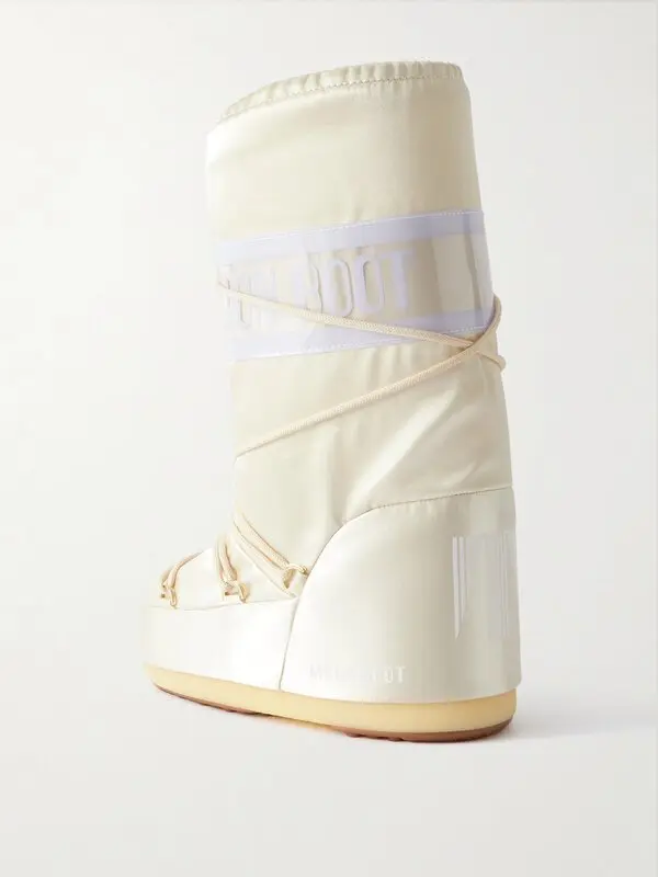 Moon Boot Icon Pearly Satin And Pvc Snow Boots - Neutrals