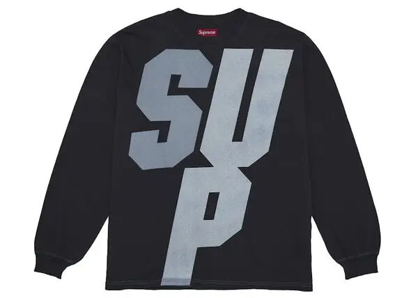 Supreme Reflective Long Sleeve Top - Black