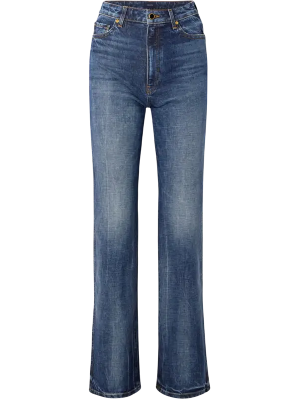 Khaite Danielle Stretch High-waist Straight-leg Jeans - Blue