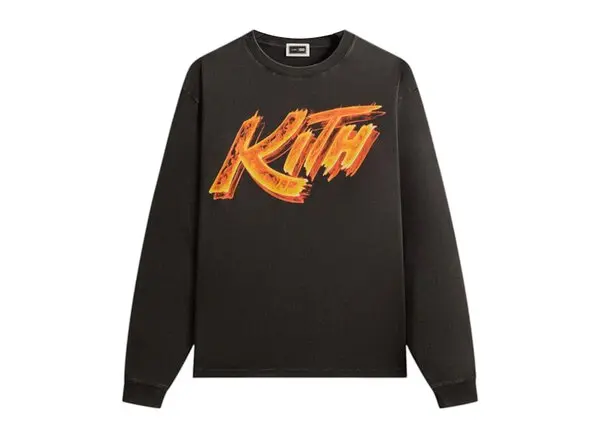 Kith X Capcom Street Fighter Flame Vintage Long Sleeve Tee Shirt