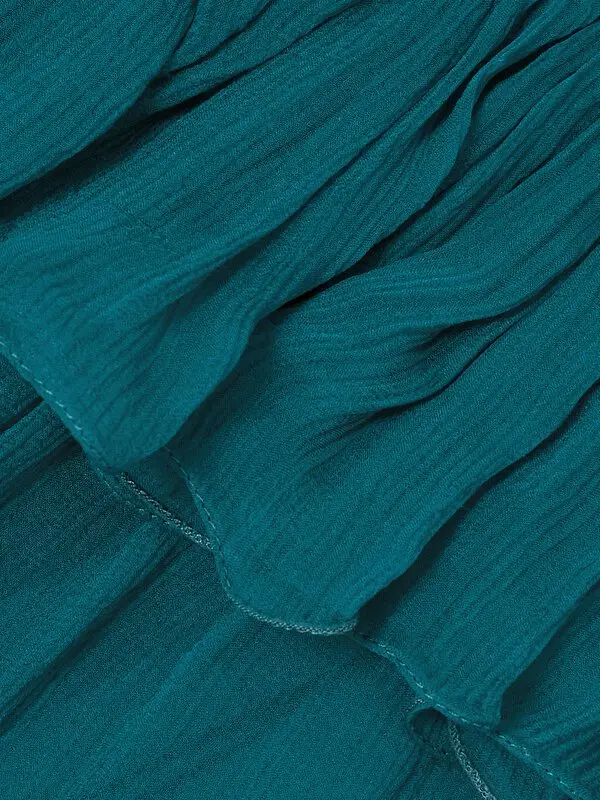 Chloé Tiered Organic Silk-mousseline Maxi Skirt - Blue