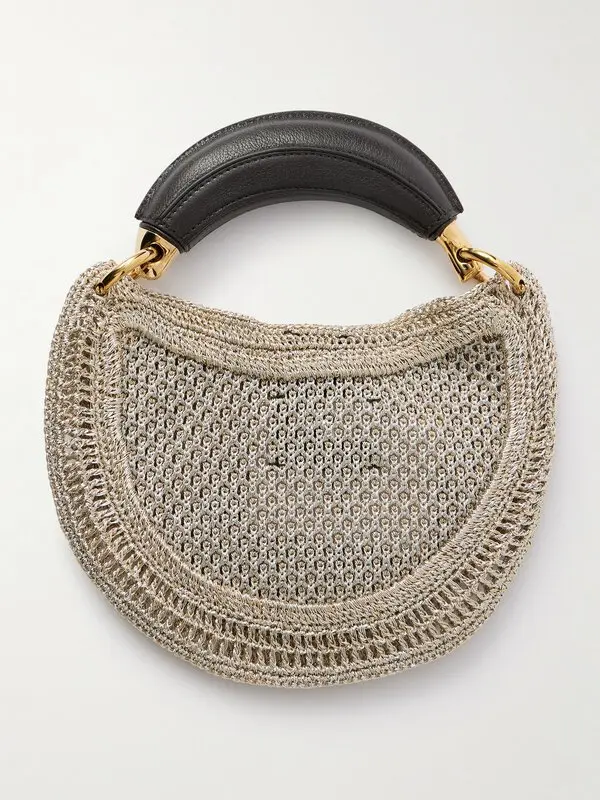 Chloé Summer Banana Leather-trimmed Crocheted Tote
