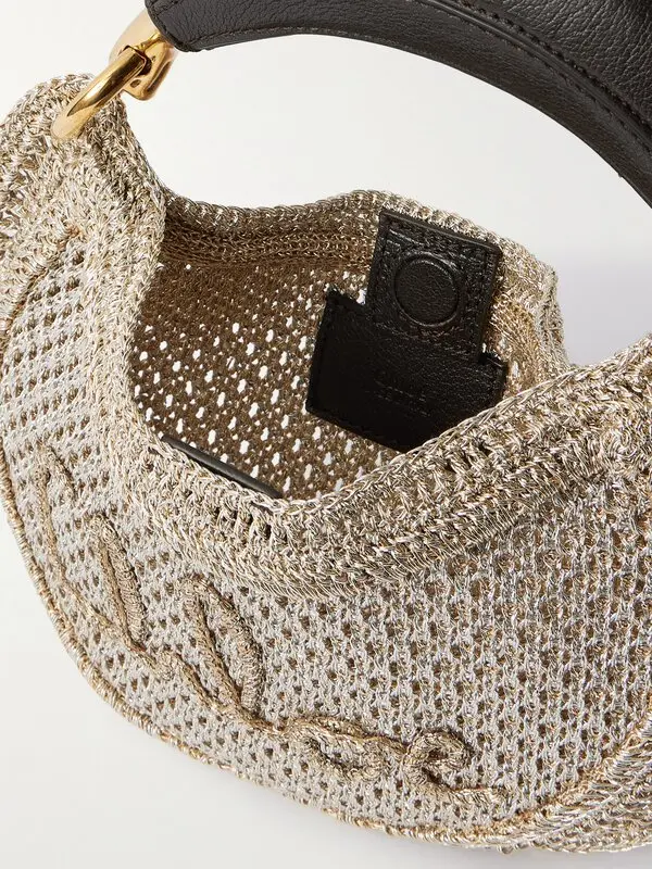 Chloé Summer Banana Leather-trimmed Crocheted Tote