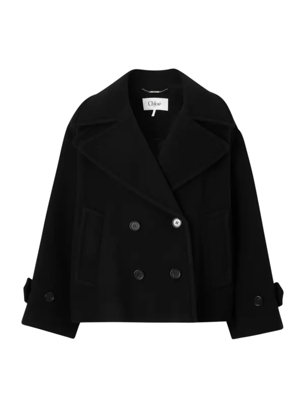 Chloé Oversized Double-breasted Wool-blend Jacket - Black