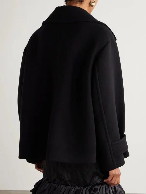 Chloé Oversized Double-breasted Wool-blend Jacket - Black