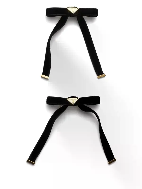 Prada Velvet Hair Clips - Black