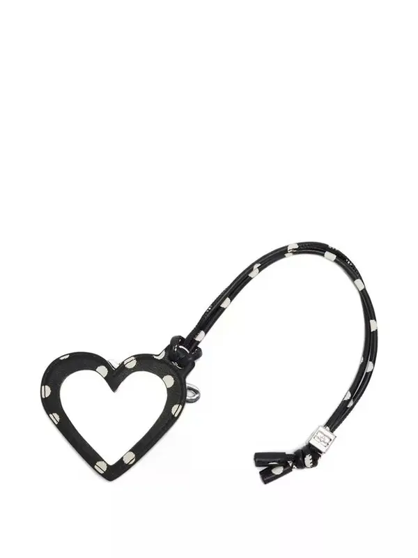 GANNI Polka-dot Heart Keyring - Black