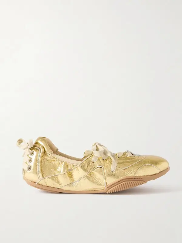 Acne Studios Metallic Leather Sneakers - Gold