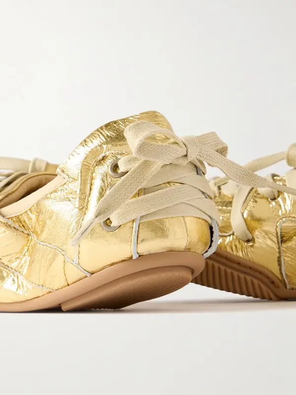 Acne Studios Metallic Leather Sneakers - Gold